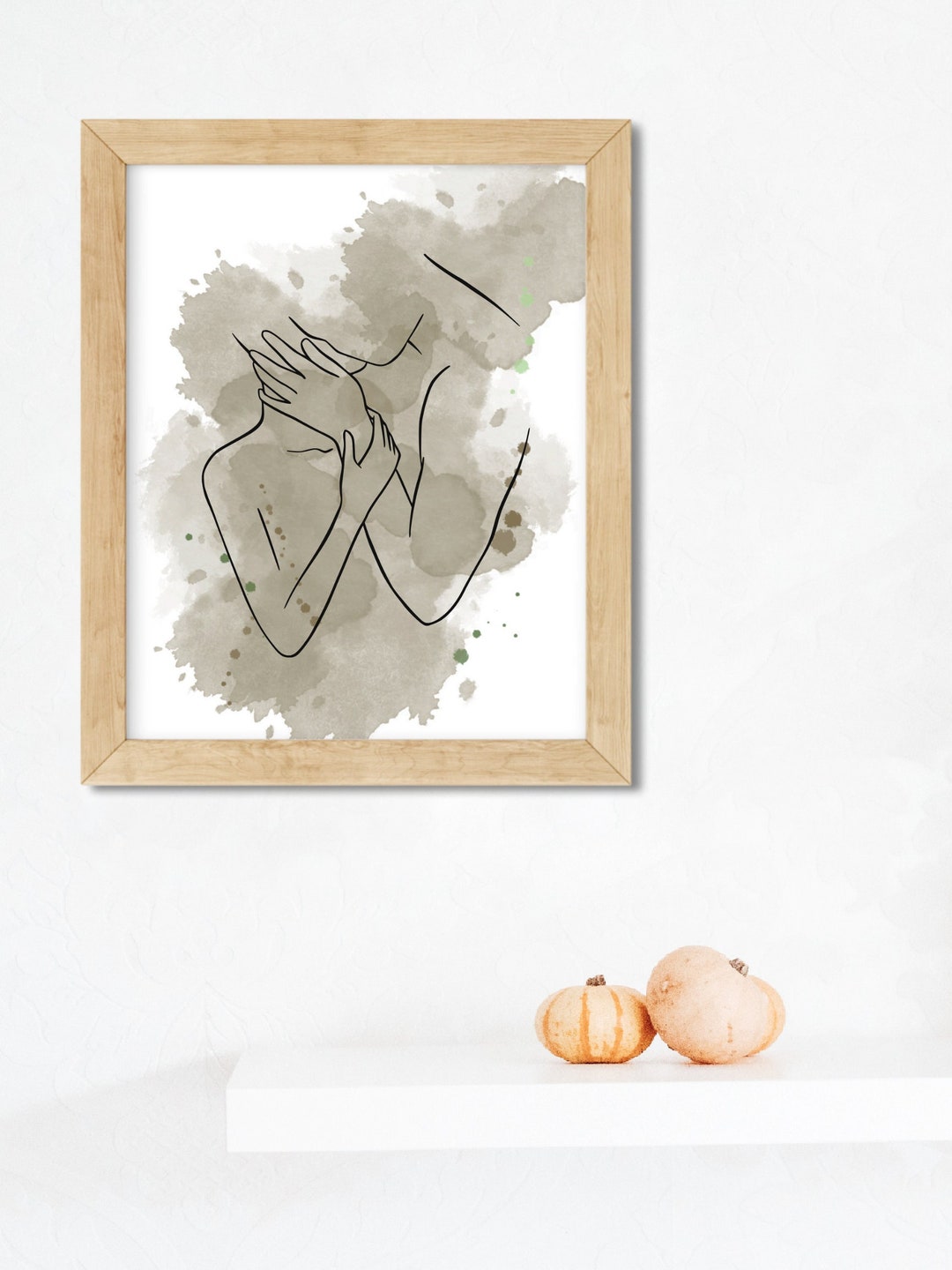 Gray Entwined Body Outline, Printable - Etsy