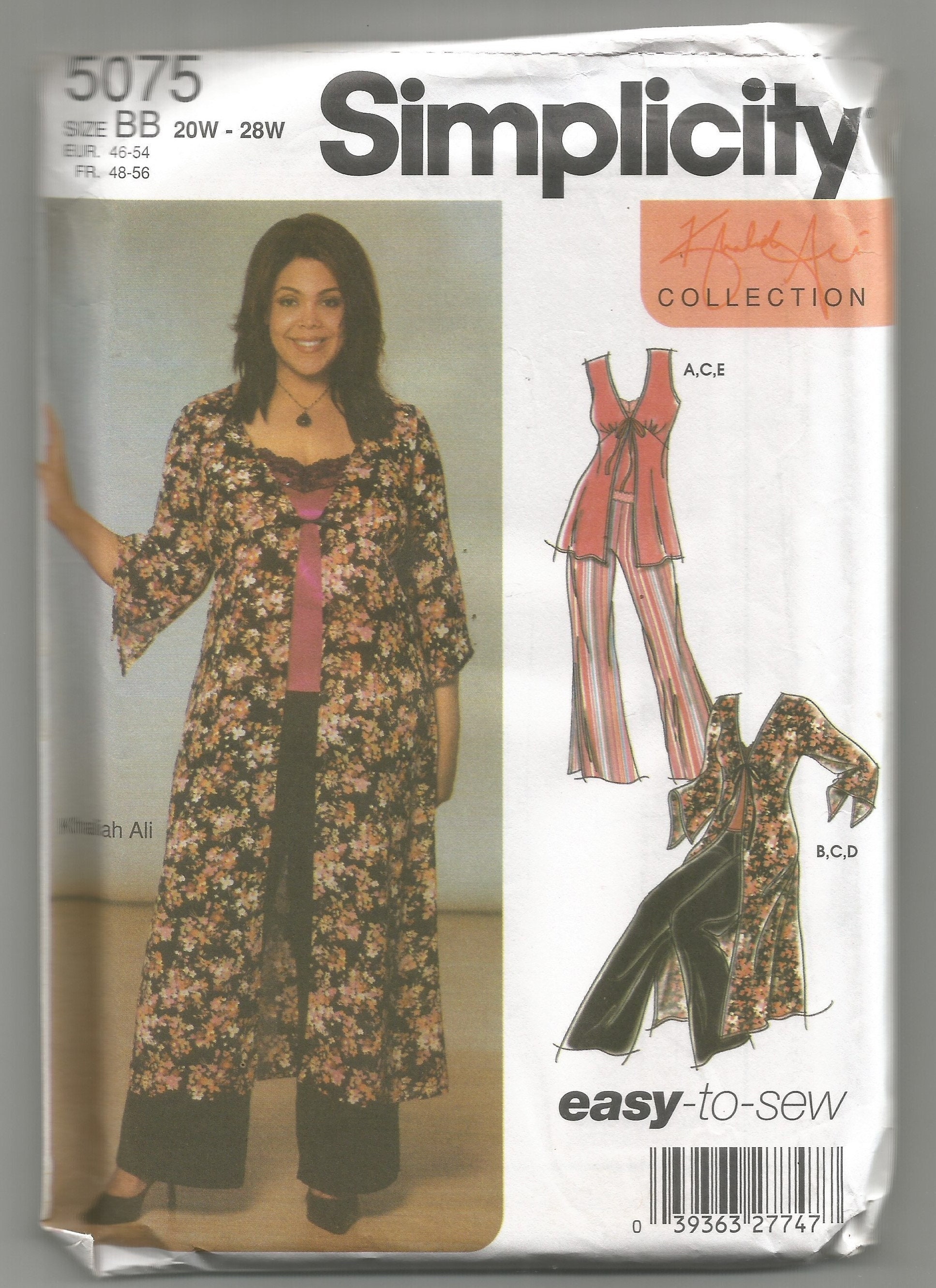 5075 Simplicity Sewing Pattern UNCUT Camisole Pants Duster Vest Plus ...
