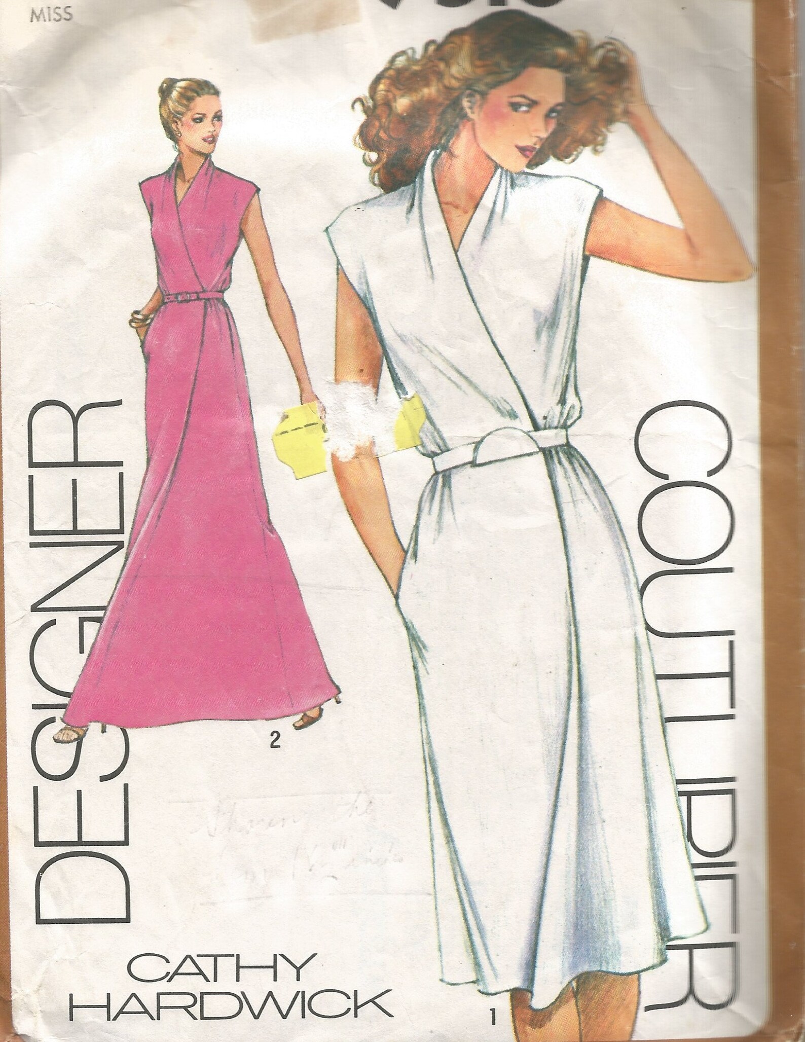 9518 Simplicity Sewing Pattern Mock Wrap Dress Choice Length Size 10 ...