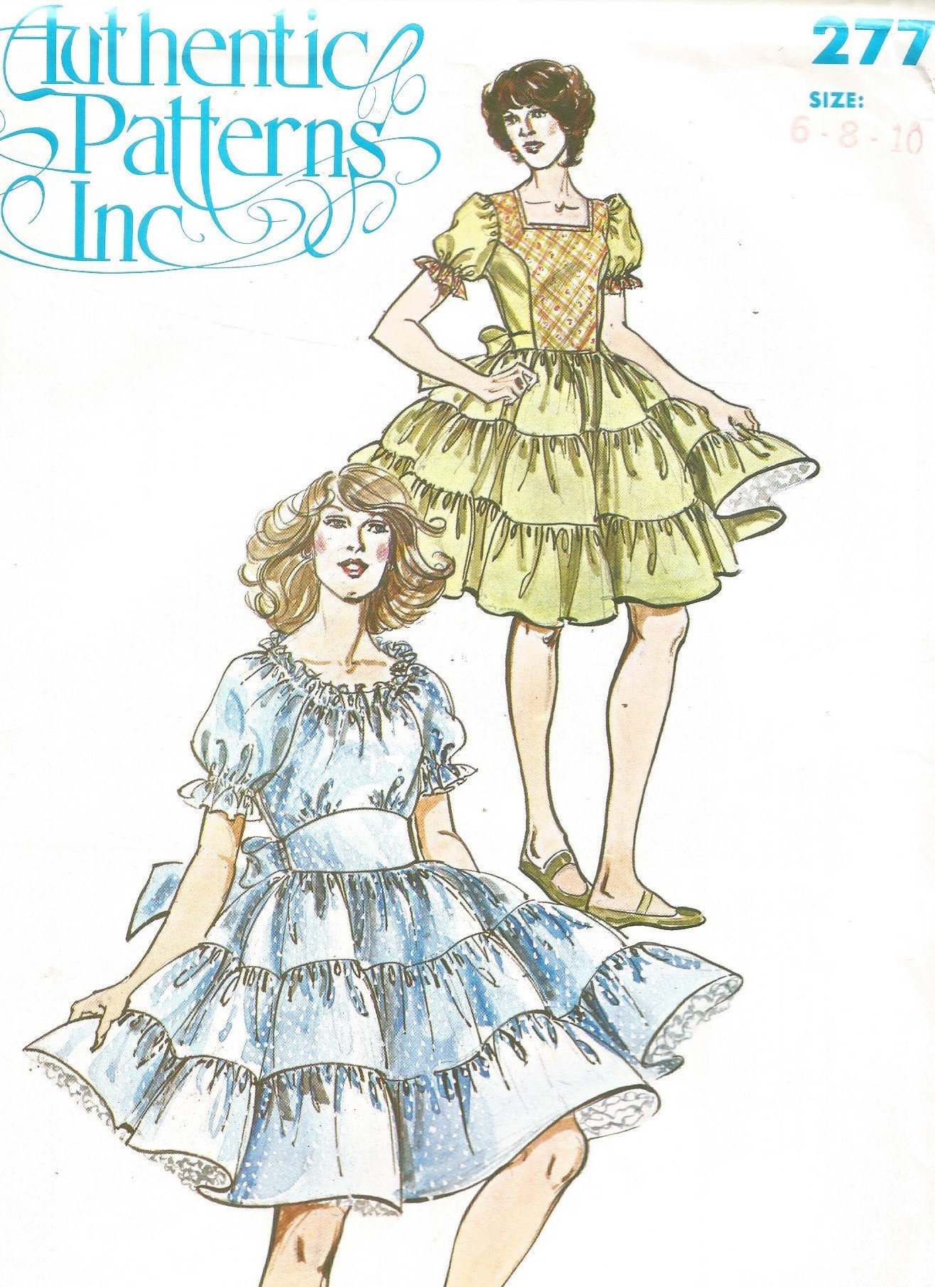 277 Sewing Pattern UNCUT Ladies Square Dancing Dress Full 3 Tier Skirt ...