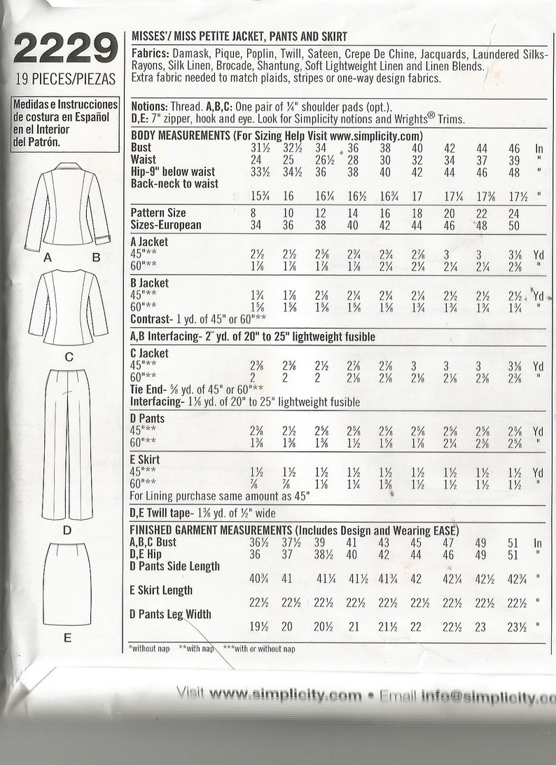 2229 Threads Sewing Pattern UNCUT Petite Jacket Pants Skirt | Etsy