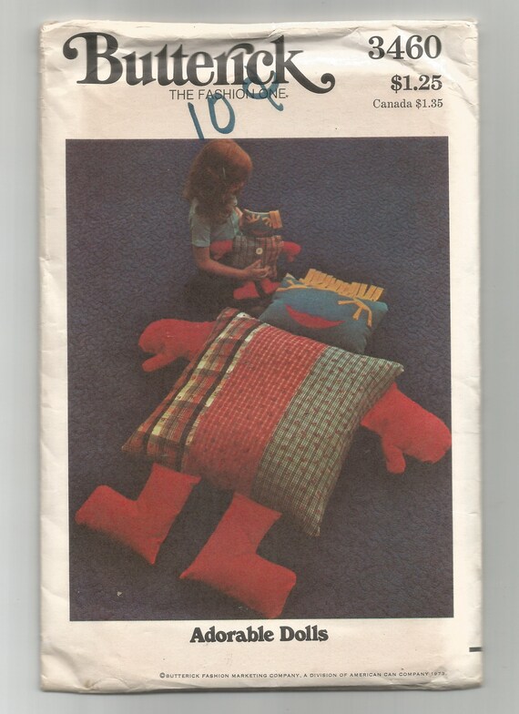 3460 Butterick Sewing Pattern UNCUT Stuffed Dolls Small Large - Etsy