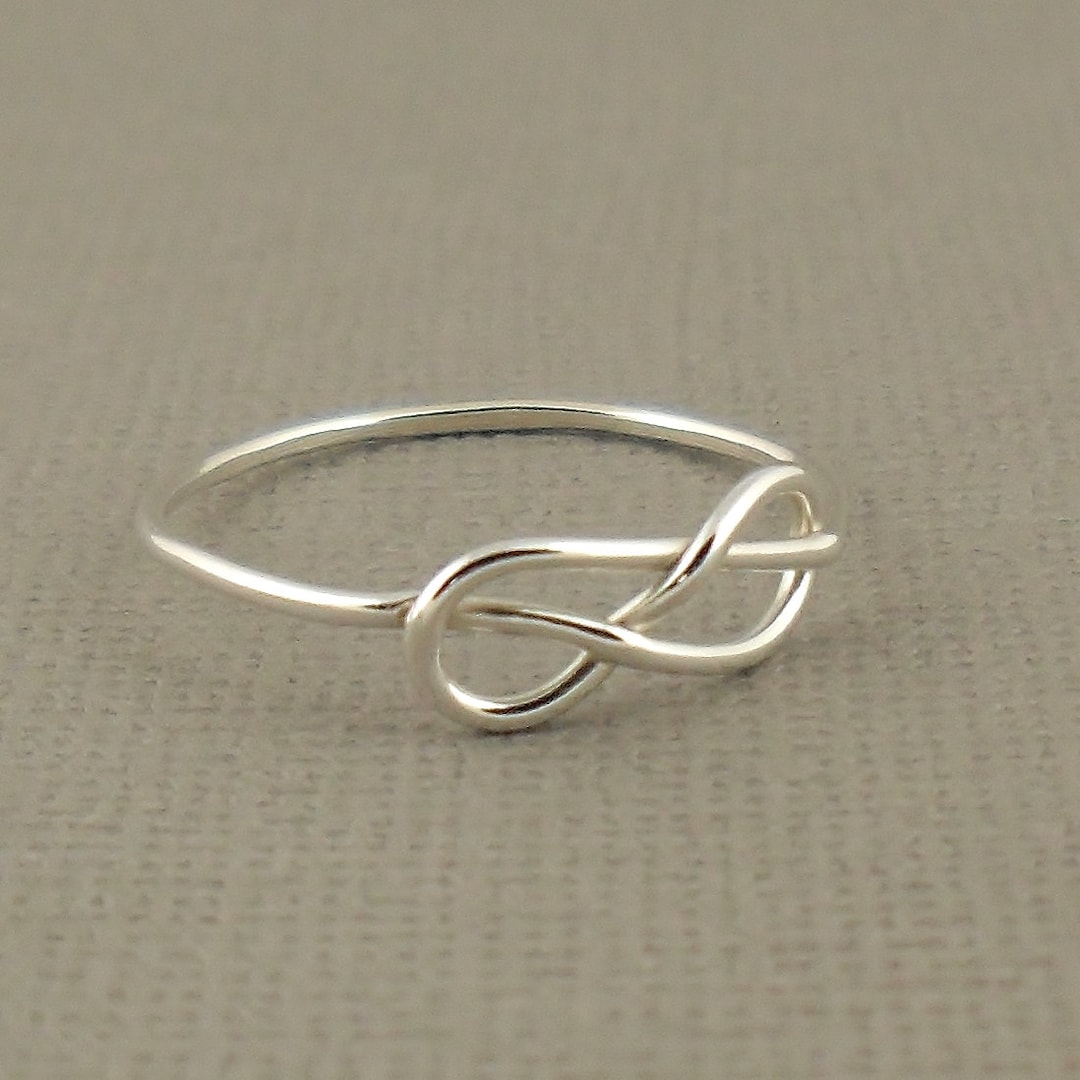 Infinity Love Knot Ring in Sterling Silver, Knuckle Ring, Pinkie Rings ...
