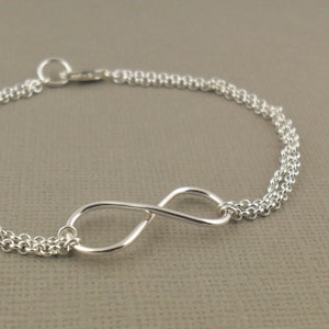 Large Infinity Anklet, Double Chain Infinity Anklet, Sterling Silver Anklet 925, Figure of Eight ...