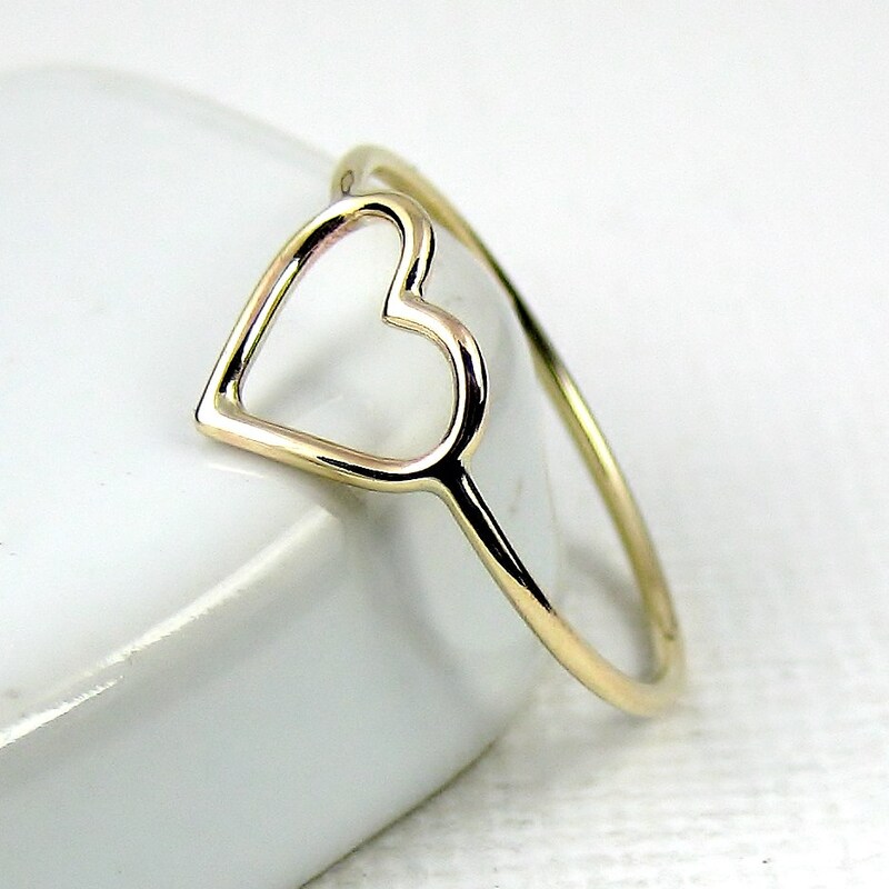 Open Heart Ring - Etsy
