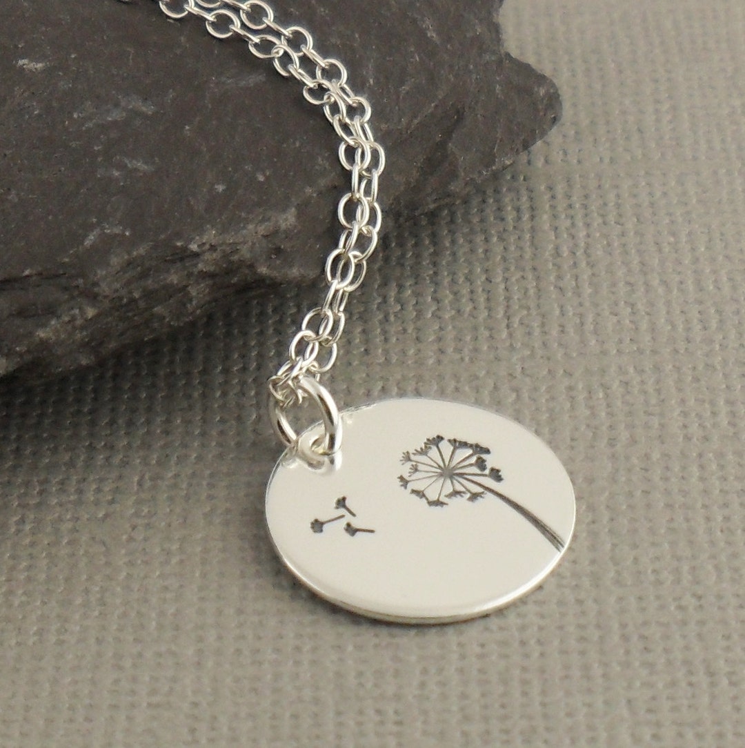 Wish Sterling Silver Necklace 925, Dandelion Pendant Necklace, Sterling ...