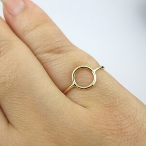 Gold Circle Ring, Karma Ring, Solid Gold Ring, Open Circle Ring, Modern ...