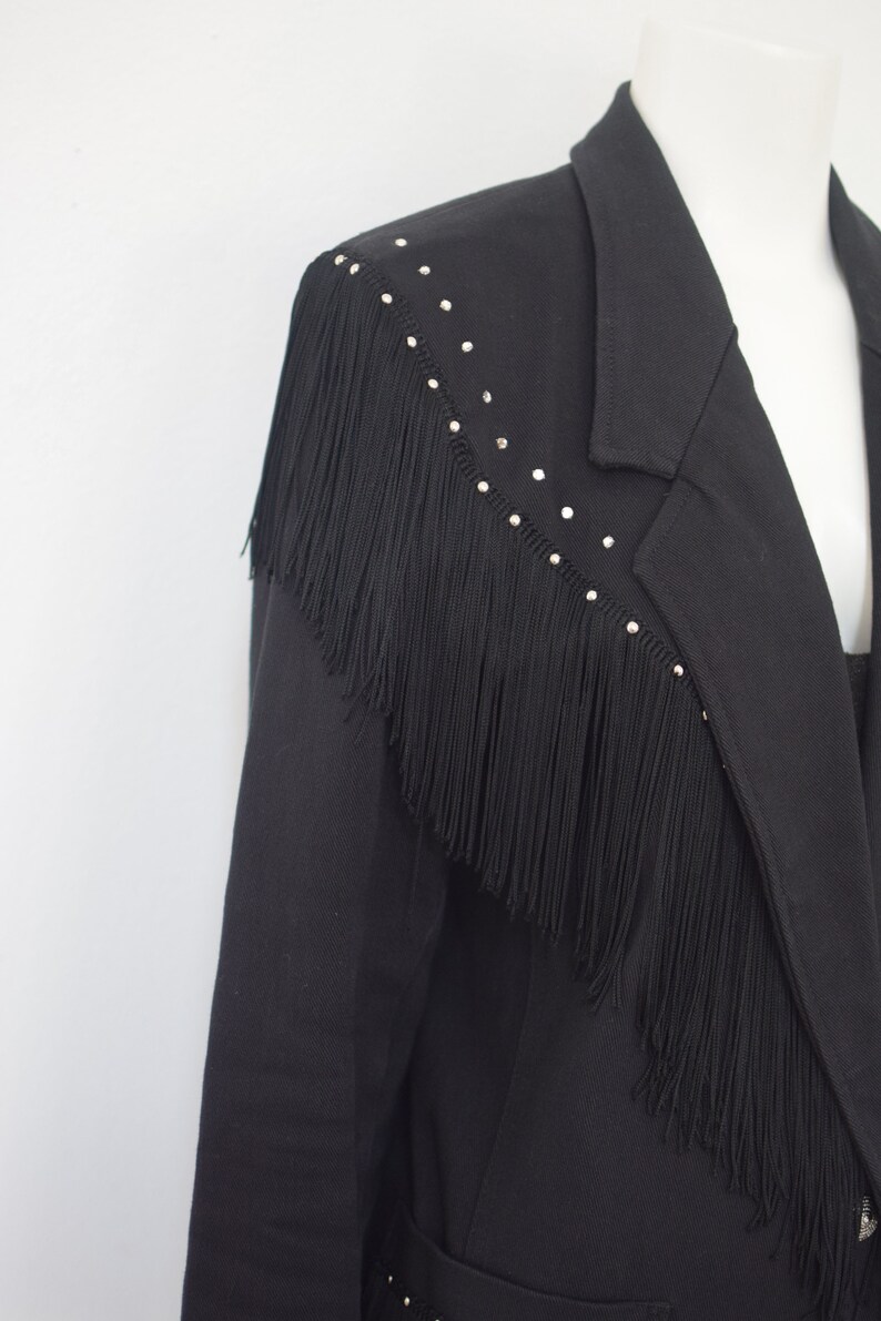 80s Western Fringe Jacket/ Rhinestone Country Jacket/ David | Etsy
