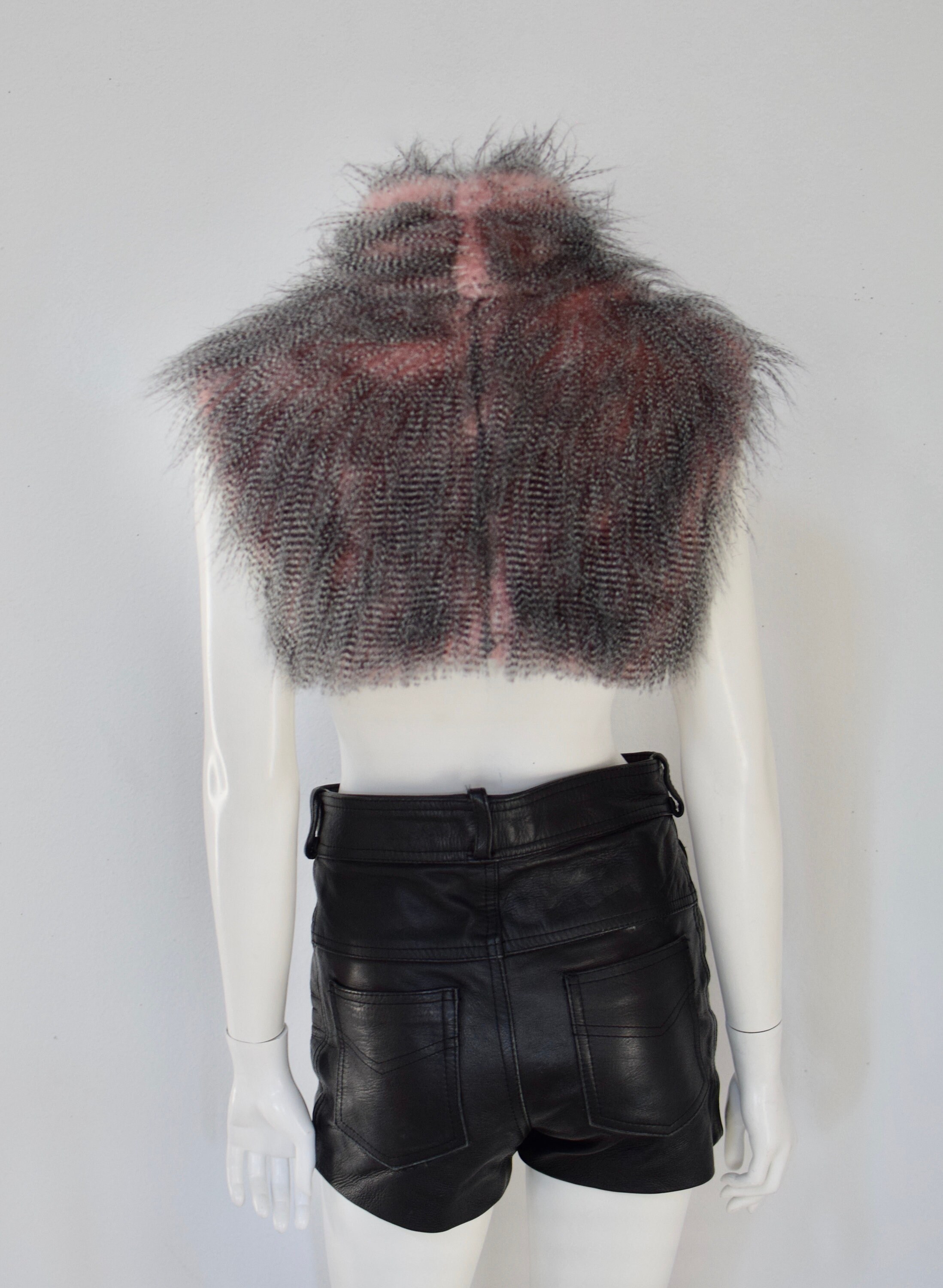 Pink Faux Fur Shrug/ 90s Club Kid Rave Vest/ Necessary | Etsy