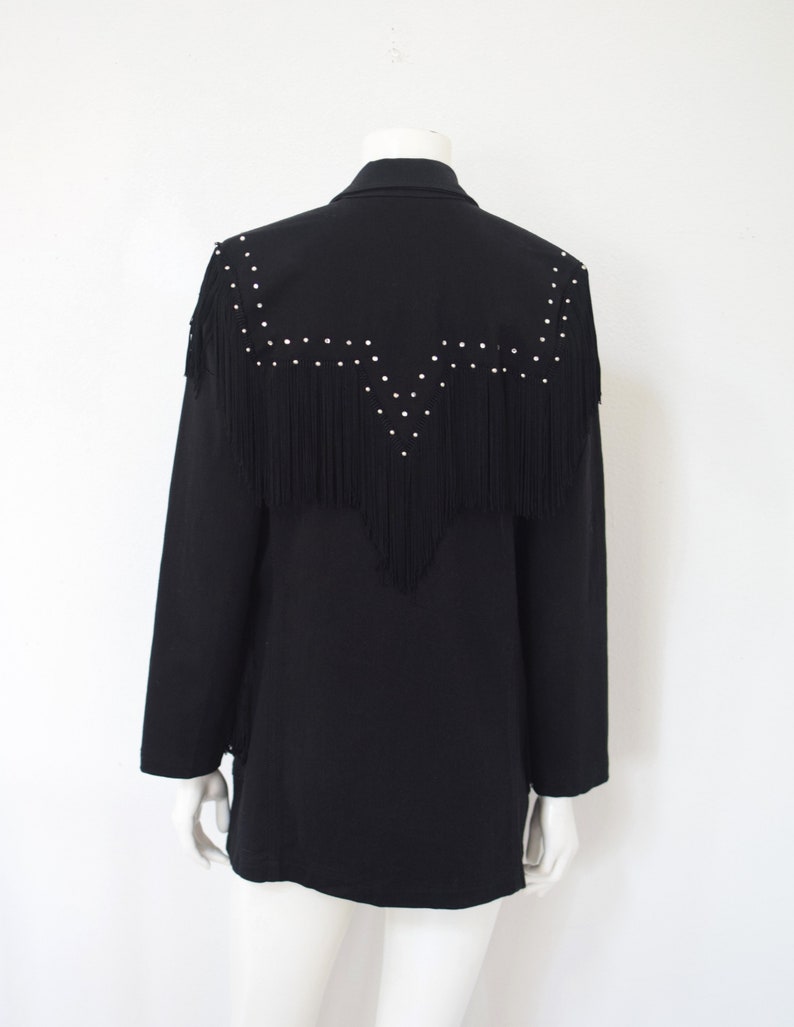 80s Western Fringe Jacket/ Rhinestone Country Jacket/ David | Etsy
