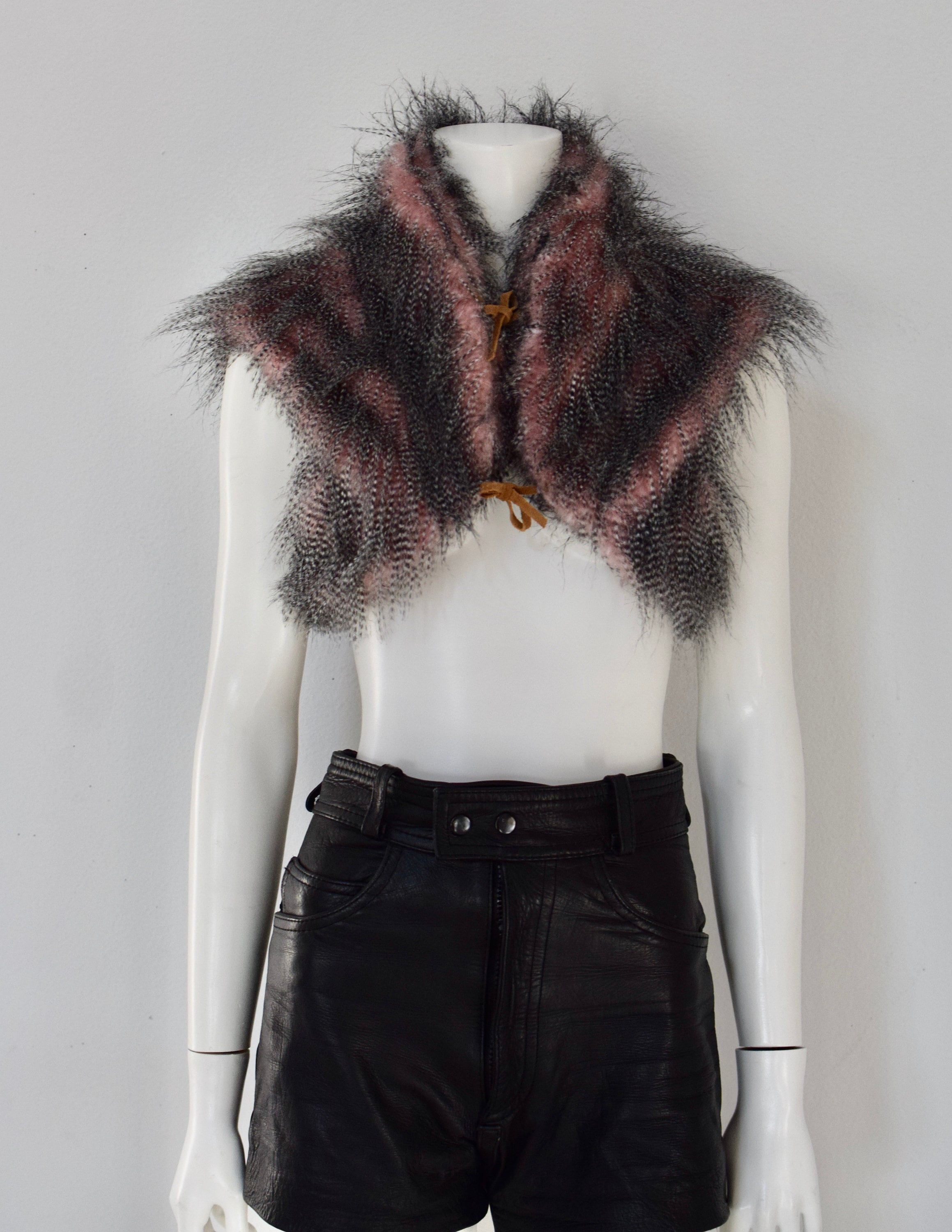 Pink Faux Fur Shrug/ 90s Club Kid Rave Vest/ Necessary | Etsy