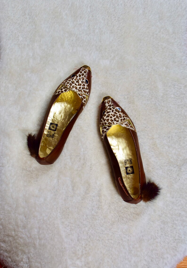 Enzo Di Roma Leopard Flats/ Whimsical Low Heeled Animal Print | Etsy