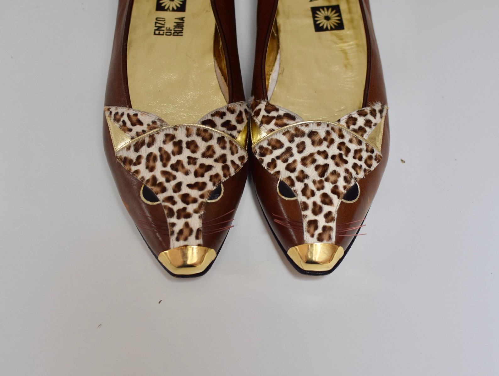 Enzo Di Roma Leopard Flats/ Whimsical Low Heeled Animal Print | Etsy