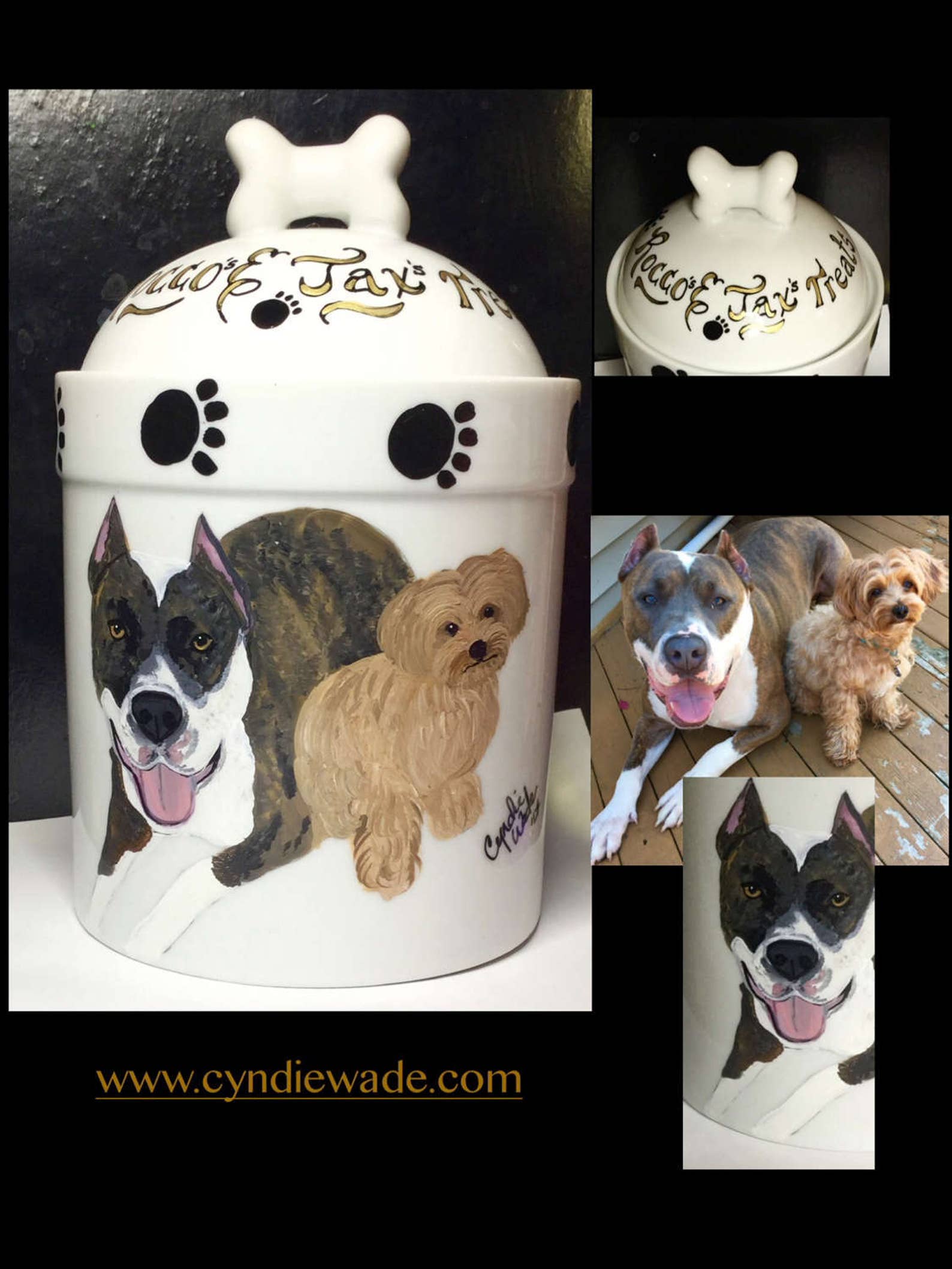 Dog Treat Jar Custom Painted Dog Cat Pet Portrait, Dog Portrait, Dog ...