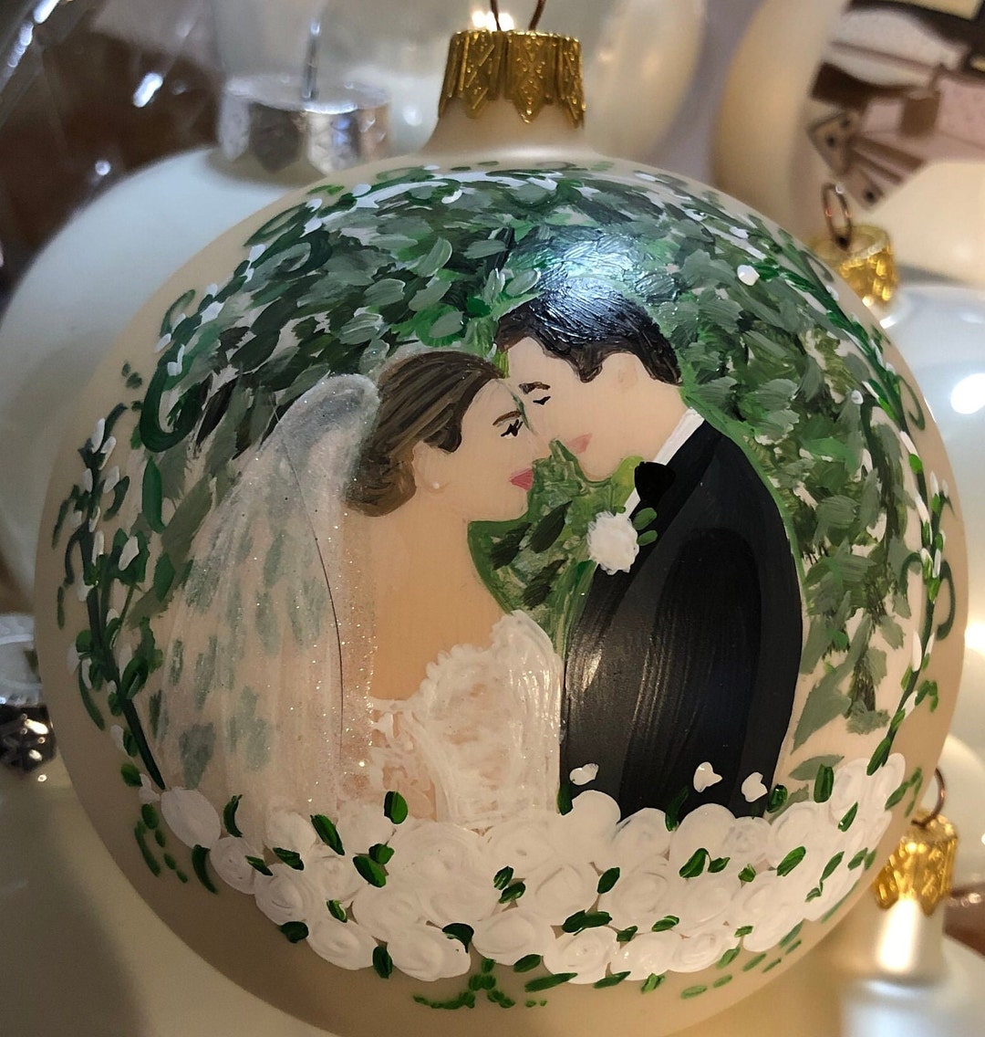 Wedding Ornament Custom Painted and Personalized Christmas Bulb - Etsy