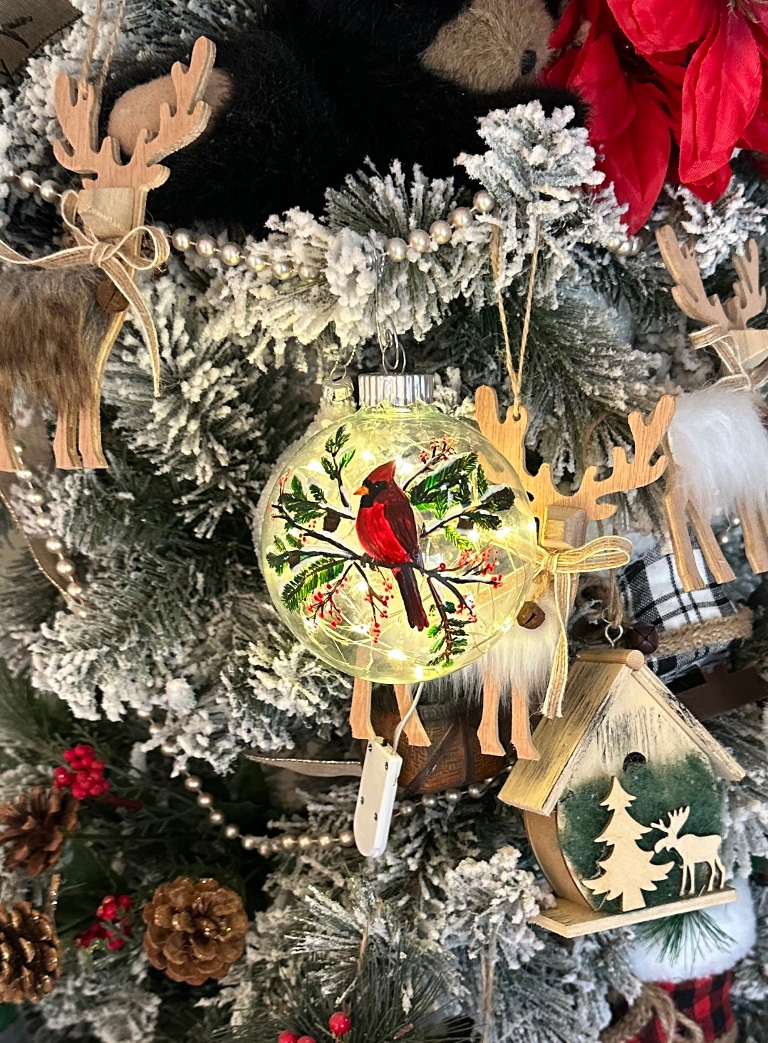 Painted Cardinal, Beautiful Cardinals, Led Lights, Painted Light ...