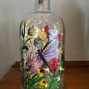 Dragon Fly, Painted Dragon Flies, Bottle With With Lights, Beautiful ...