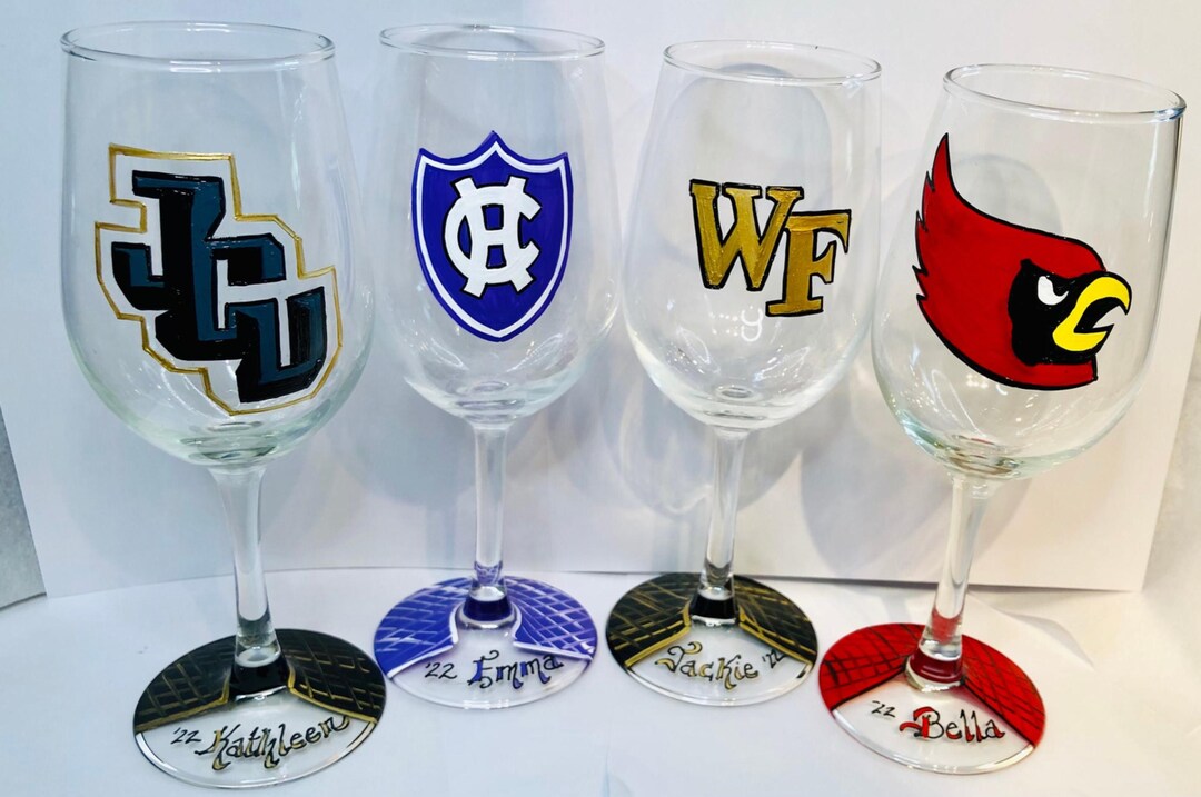 University Logo, College Wine Glass, College Beer Glass, College Logo ...
