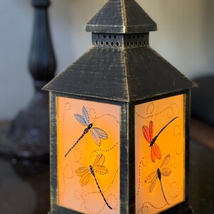 Dragonfly Lamp, Battery Operated Dragonfly Lantern, Painted Dragonflies ...