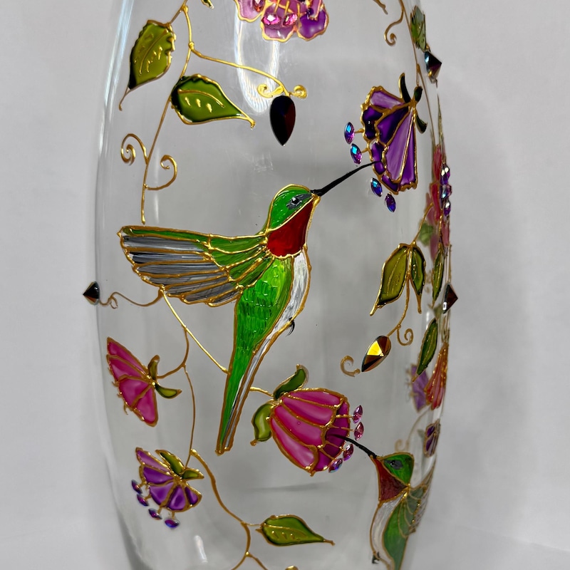 Pink Hummingbird Vase - Etsy