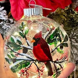 Painted Cardinal, Beautiful Cardinals, Led Lights, Painted Light ...