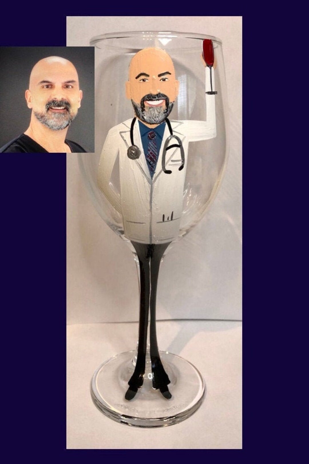 Doctor Wine Glass, Dr Wine Glass, Custom Painted Dr Wine Glass - Etsy