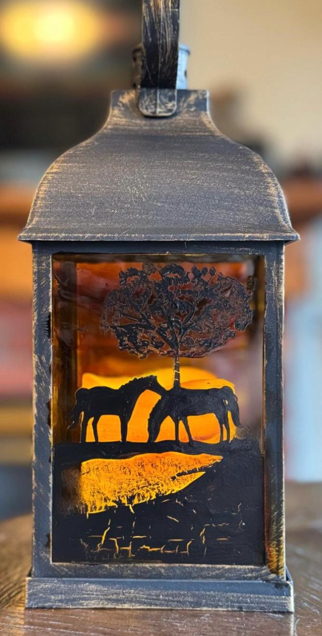 Horse Lantern, Horse Candle Lantern, Painted Horse Lamp, Painted Horses ...