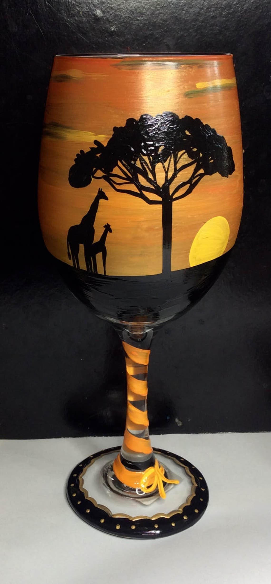 Hand Painted Giraffe Wine Glass, Personalized Gift - Etsy