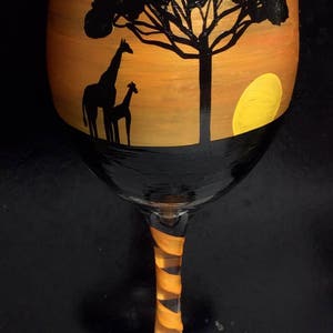 Hand Painted Giraffe Wine Glass, Personalized Gift - Etsy