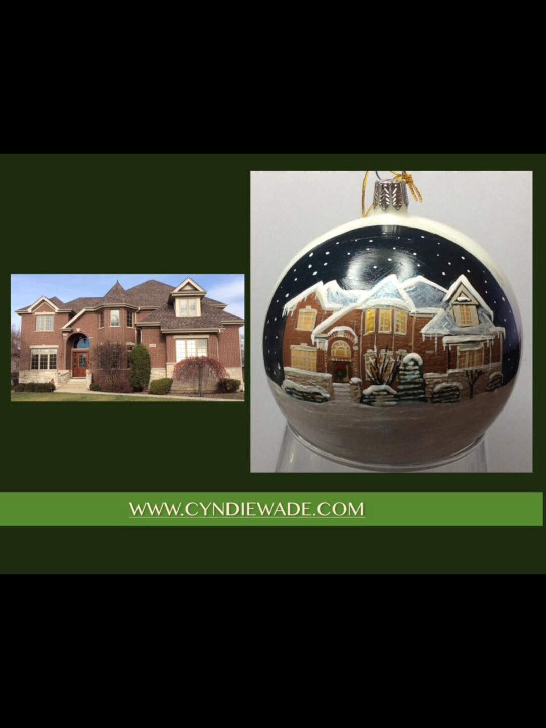 Custom Painted House Ball Ornaments Bulb 5" - Etsy
