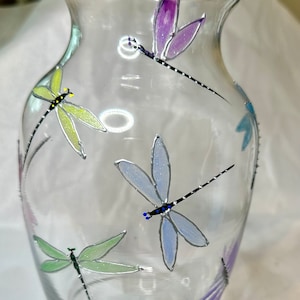Dragonfly Vase, Painted Dragonflies, Dragonfly Flower Vase, Whimsical ...