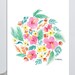 Tropical Watercolor Floral Card - Blank Greeting Card - Single Folded ...