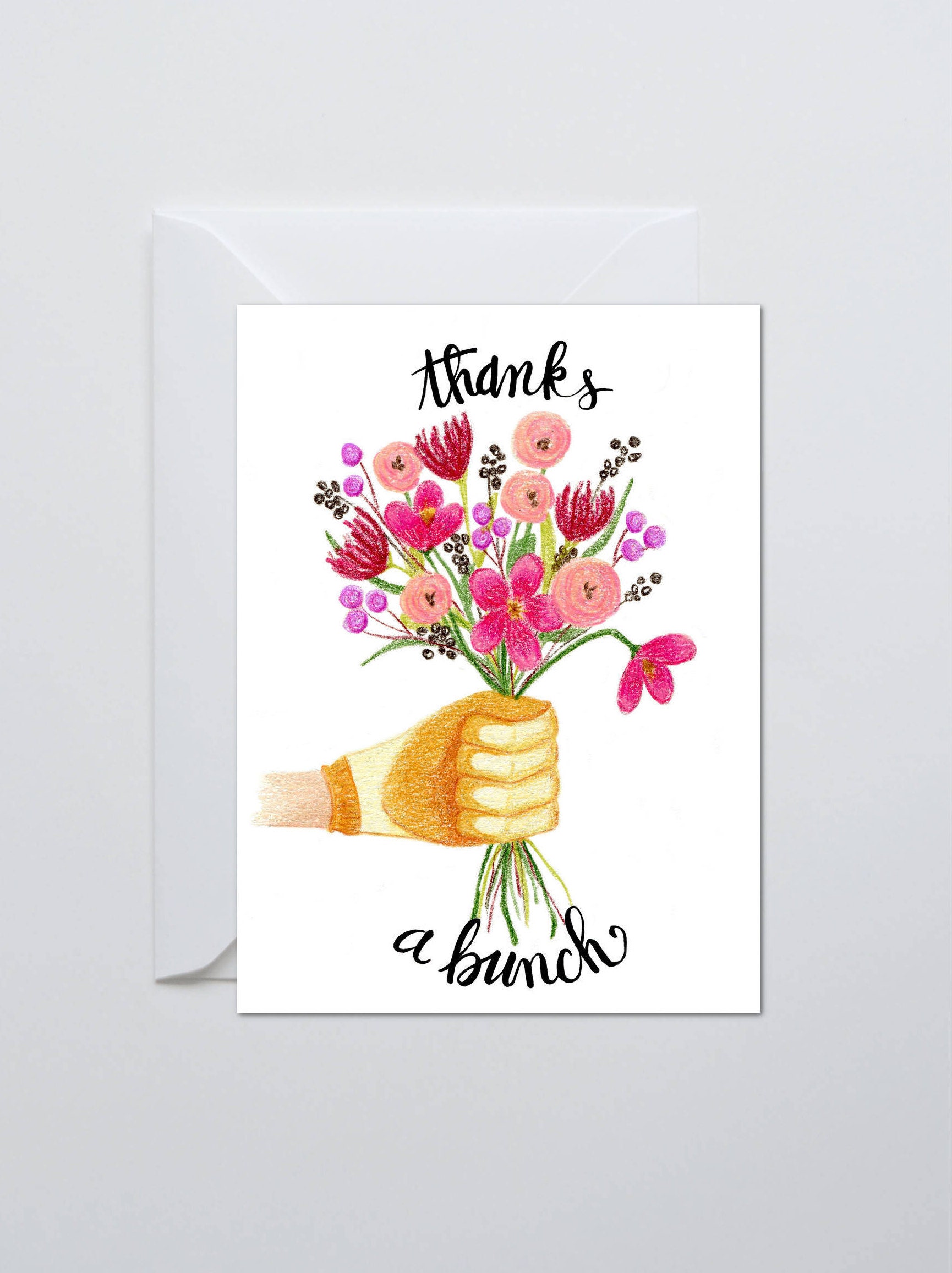 Thanks a Bunch Card Thank You Card Thanks - Etsy