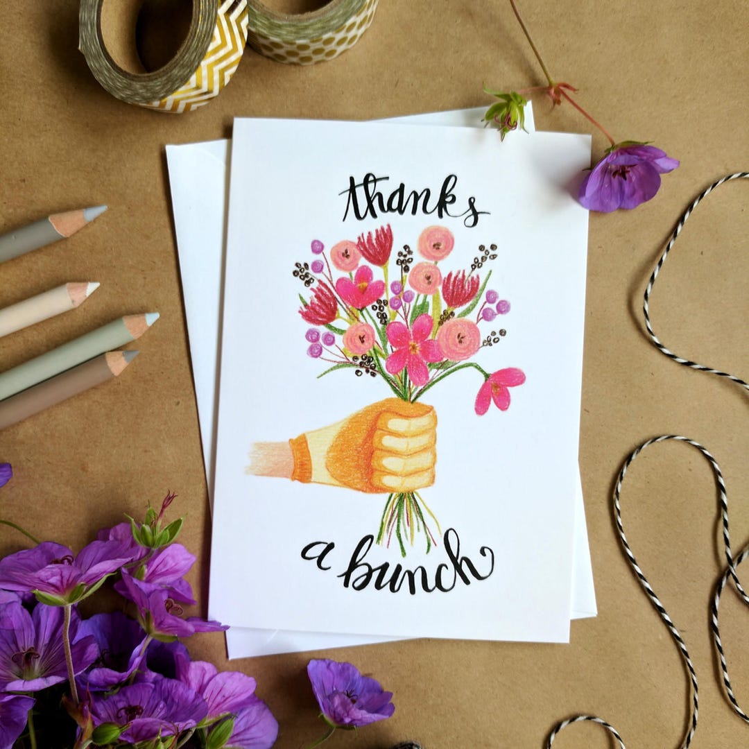 Thanks a Bunch Card Thank You Card Thanks - Etsy