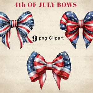 4th of July Bow Clipart, American Independence Day PNG Clipart ...