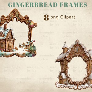 Vintage Gingerbread Frames, Png Christmas Clipart Set, Scrapbook ...