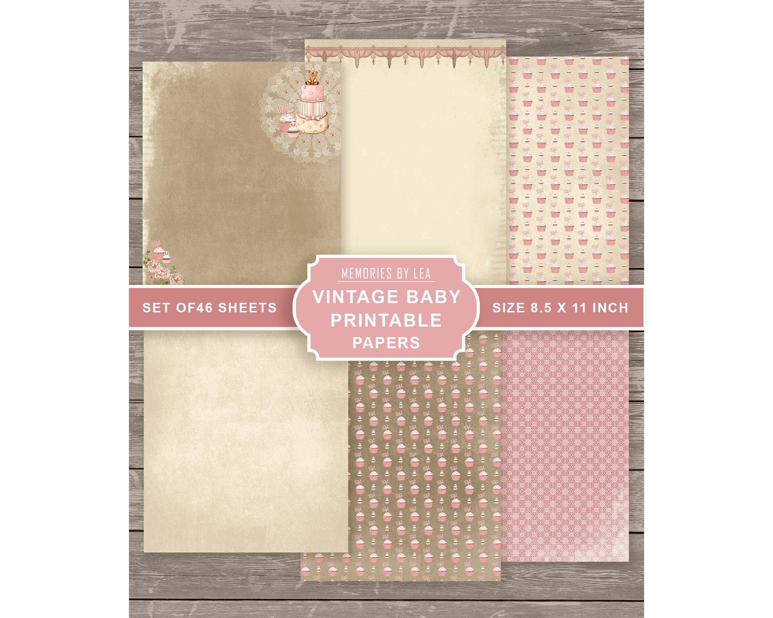 Vintage Baby Girl Printable Paper Pack Digital Paper Baby - Etsy Australia