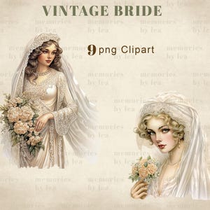 Bride, Vintage Clipart, PNG Wedding Clipart, Junk Journal, Scrapbooking ...