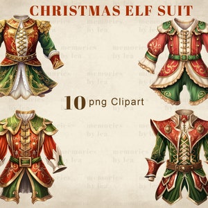 Christmas Elf Suit, Christmas Elf Outfit PNG Clip Art, Christmas Elf ...