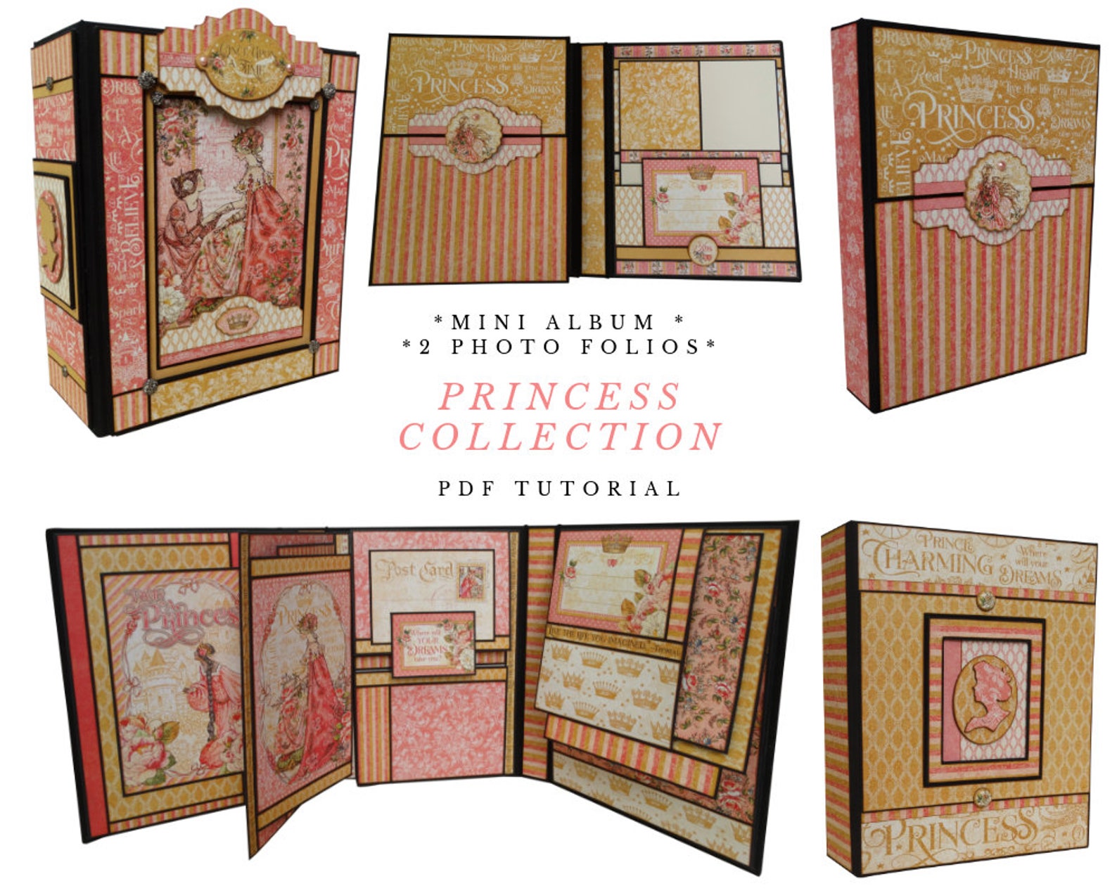 Princess Collection Mini Album Pdftutorial Photo Folio | Etsy