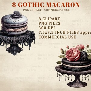 Gothic Macaron Clipart, French Macaron Vintage Style PNG Clipart ...