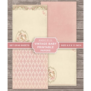 Vintage Baby Girl Paper Pack, Scrapbook Junk Journal (digital Download ...