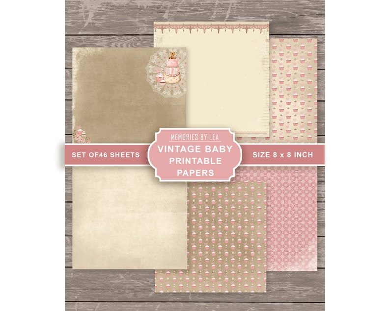 Vintage Baby Girl Printable Paper Pack Digital Paper Baby - Etsy