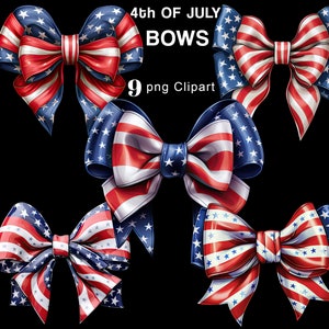 4th of July Bow Clipart, American Independence Day PNG Clipart ...