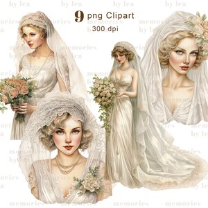 Bride, Vintage Clipart, PNG Wedding Clipart, Junk Journal, Scrapbooking ...