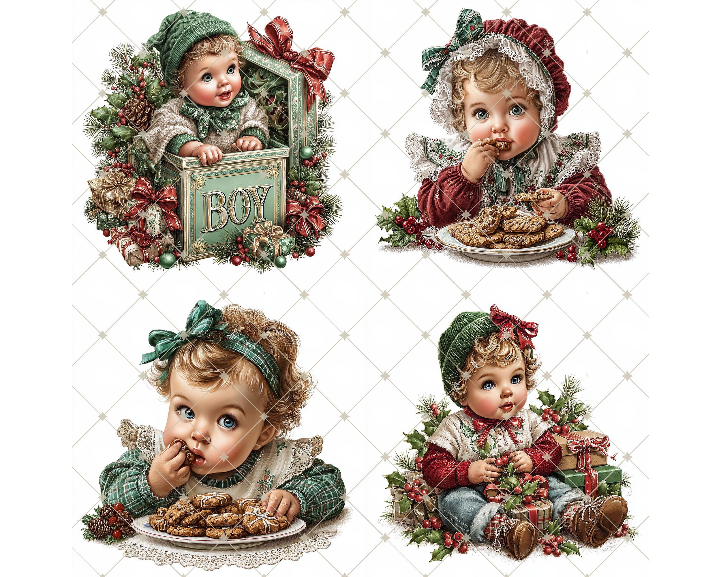 Sweet Christmas Baby Clipart: Holiday Baby Graphics for Cards ...