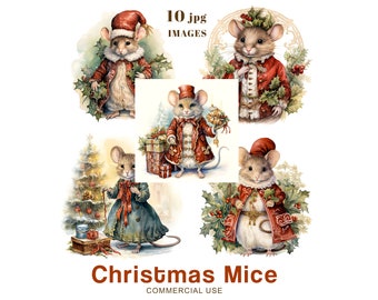Christmas Dogs Clipart, Xmas Animals, JPG, Graphics for Junk Journal ...
