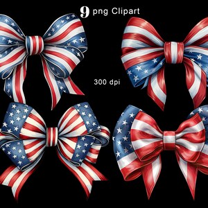 4th of July Bow Clipart, American Independence Day PNG Clipart ...