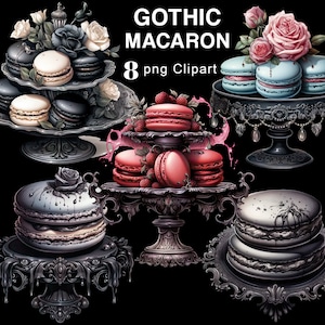 Gothic Macaron Clipart, French Macaron Vintage Style PNG Clipart ...