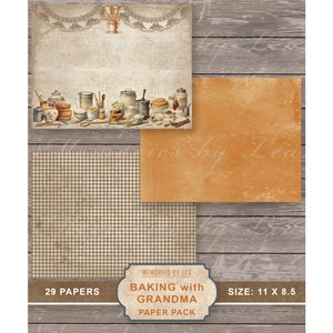 Baking Printable Papers, Baking Grandma Junk Journal, Scrapbook Baking ...